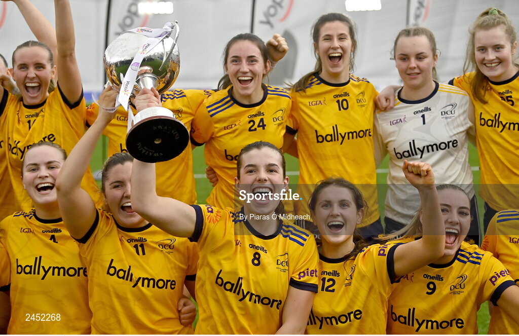 Sportsfile - DCU Dóchas Éireann v University of Limerick – 2023 Yoplait Ladies HEC O’Connor Cup ...