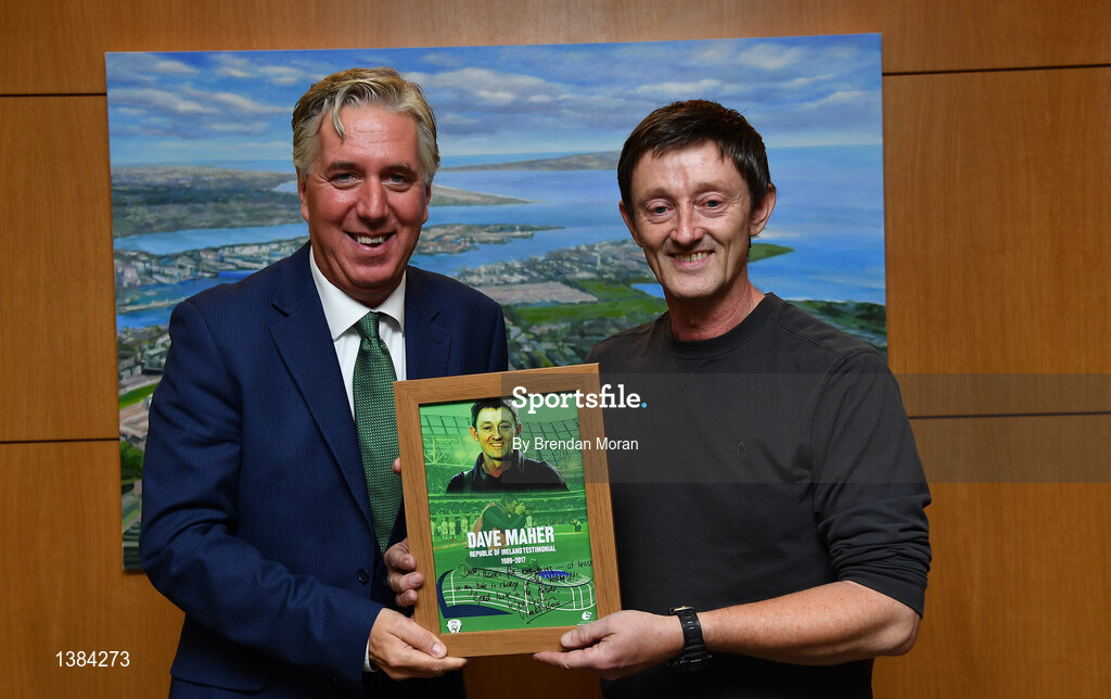Sportsfile - Presentation to Dave Maher at Republic of Ireland v Serbia ...